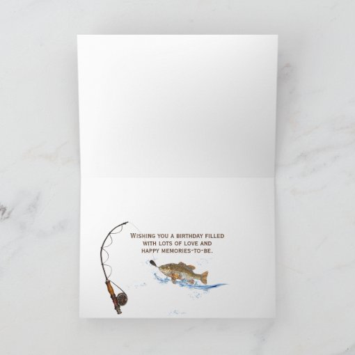 big fish in water for grandpa's birthday card | Zazzle