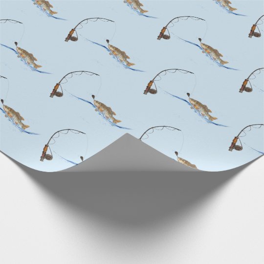big fish on hook wrapping paper | Zazzle.com