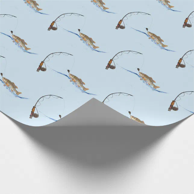 big fish on hook wrapping paper | Zazzle
