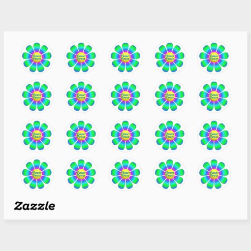 Big Flower Power Classic Round Sticker | Zazzle