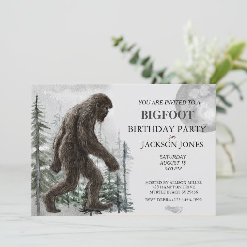 Big Foot/ Sasquatch Birthday Party Invitation | Zazzle