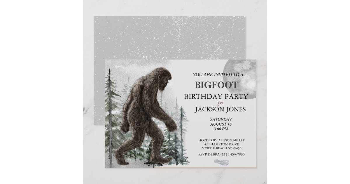 Big Foot/ Sasquatch Birthday Party Invitation | Zazzle