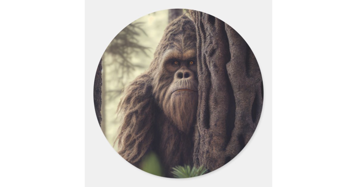 Big Foot/Sasquatch Classic Round Sticker | Zazzle