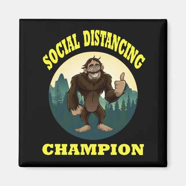 Big Foot Social Distancing Funny Magnet | Zazzle