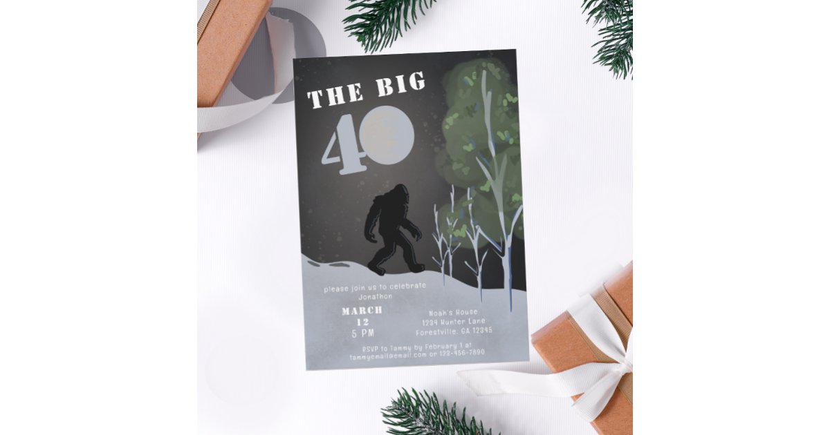 Big Foot Wild Adventure 40th Birthday Invitation | Zazzle