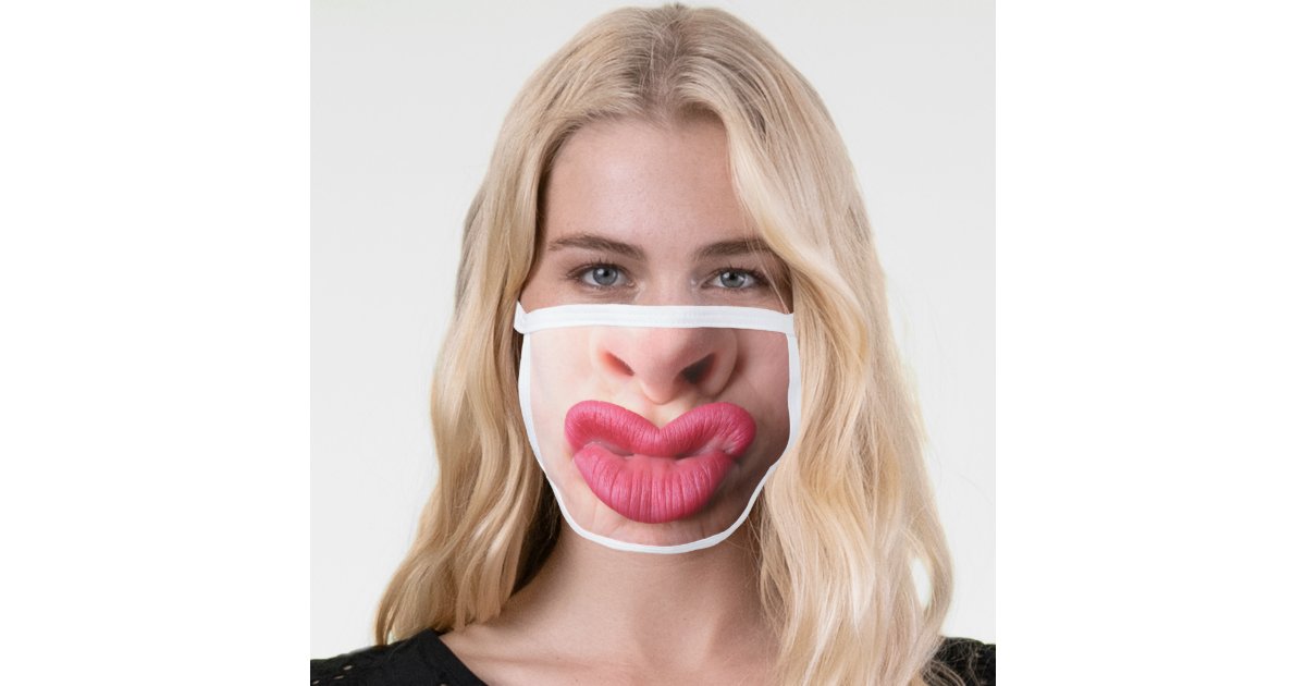 Big Funny Lips Face Mask | Zazzle