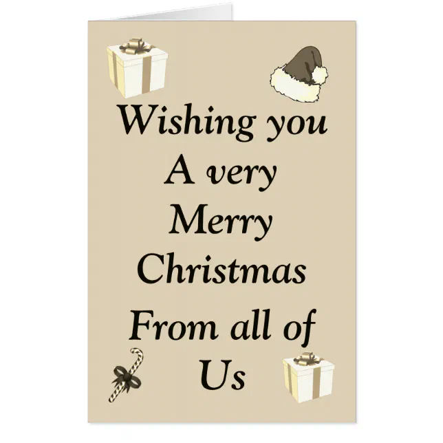Big Giant Merry Christmas from us all card | Zazzle