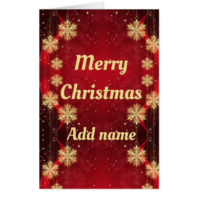 Big Giant very pretty personalised Christmas card | Zazzle