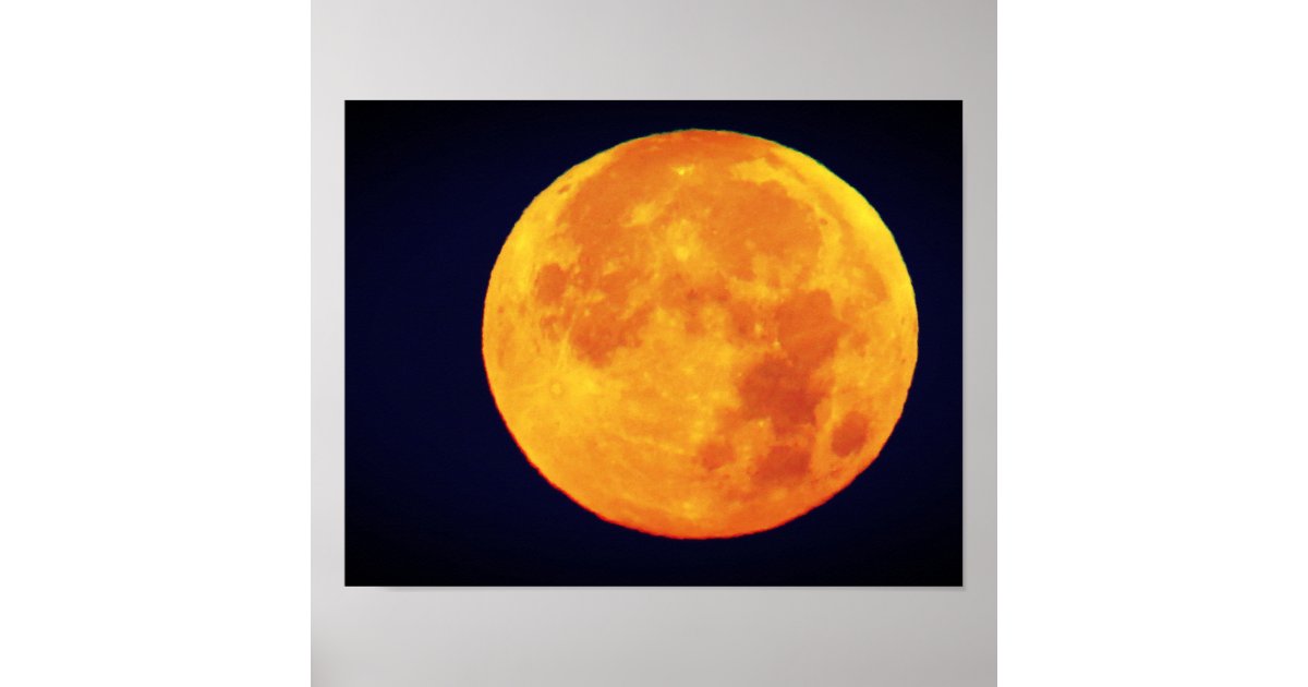 Big Golden Moon Poster | Zazzle