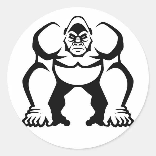 Big Gorilla Classic Round Sticker | Zazzle