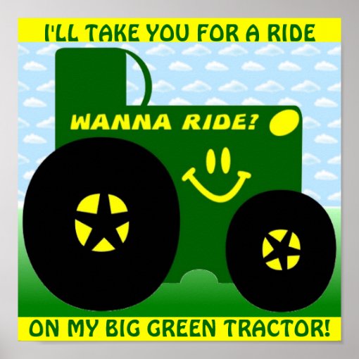 BIG GREEN TRACTOR POSTER | Zazzle