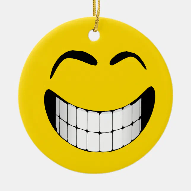BIG GRIN FACE ORNAMENT | Zazzle