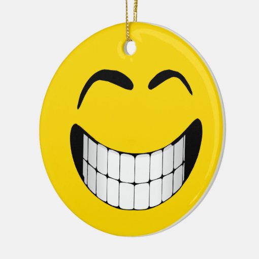 BIG GRIN FACE ORNAMENT | Zazzle