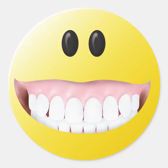 Big Gums Face Classic Round Sticker | Zazzle