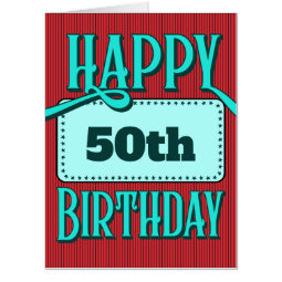 Big Happy Birthday Card 50th Over The Hill | Zazzle