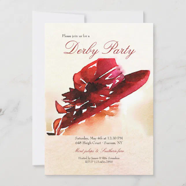 Big Hat Derby Party Invitation | Zazzle