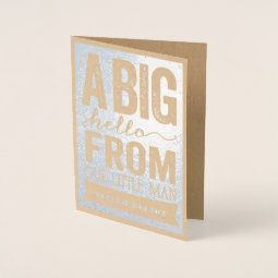 Big Hello Little Man Baby Boy Birth Announcement | Zazzle