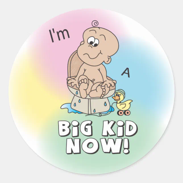 Big Kid Now | Potty Training Time - Award Classic Round Sticker | Zazzle
