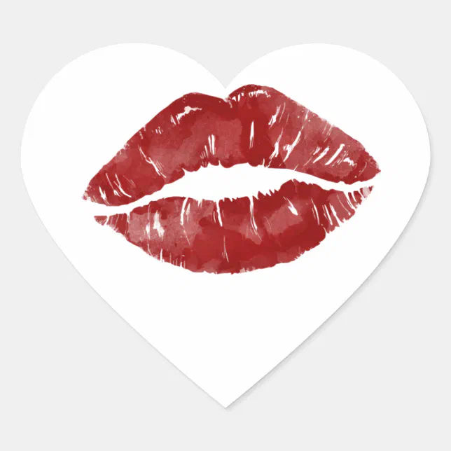 Big Kiss Heart Sticker | Zazzle