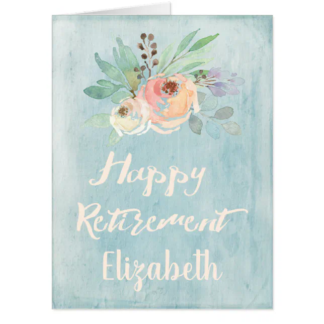 Big Large Happy Retirement Card Flower Floral | Zazzle