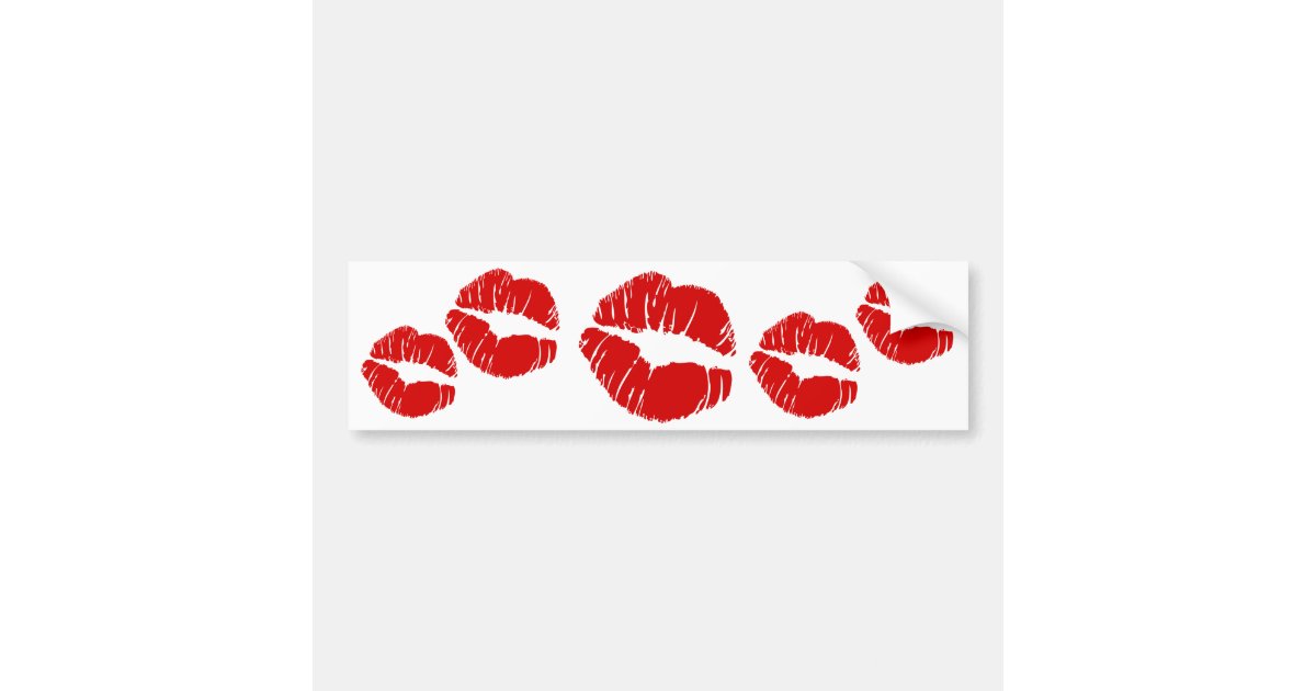 Big large lips kiss giant lips huge kissing mouth bumper sticker | Zazzle