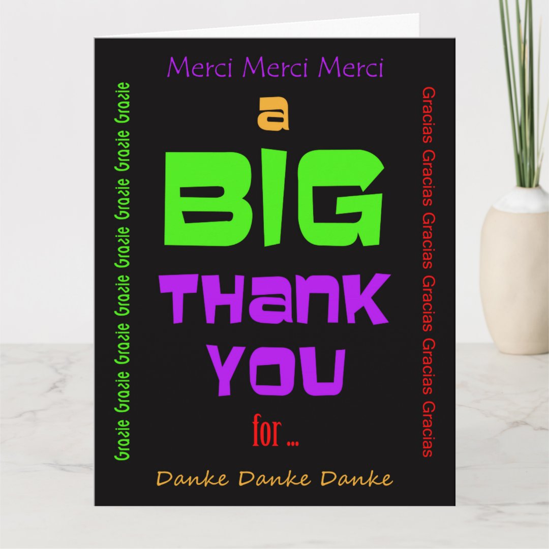 Big Large Thank You Cards Custom | Zazzle