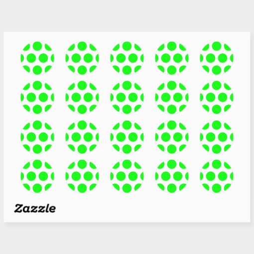 Big Lime Polka Dots Classic Round Sticker | Zazzle