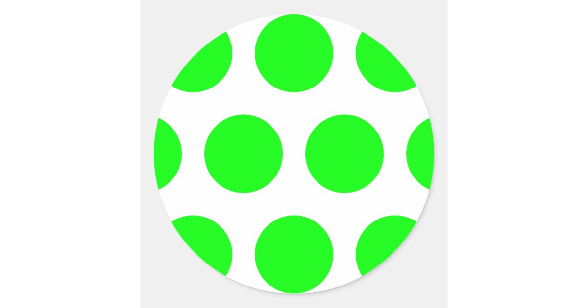 Big Lime Polka Dots Classic Round Sticker | Zazzle
