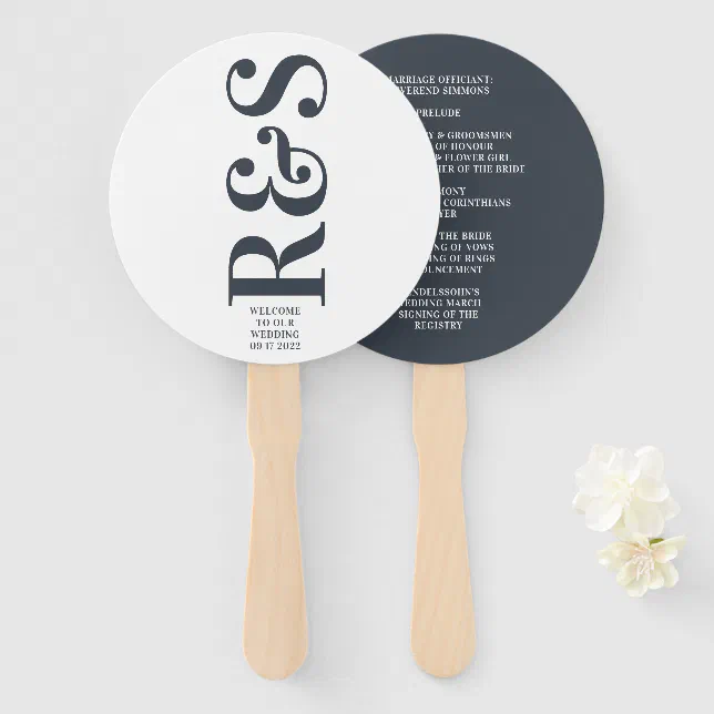 Big Monogram Modern Simple Hand Fan | Zazzle