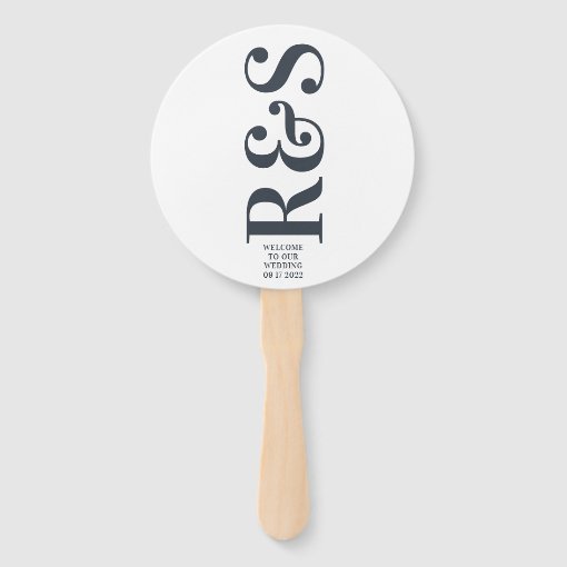Big Monogram Modern Simple Hand Fan | Zazzle
