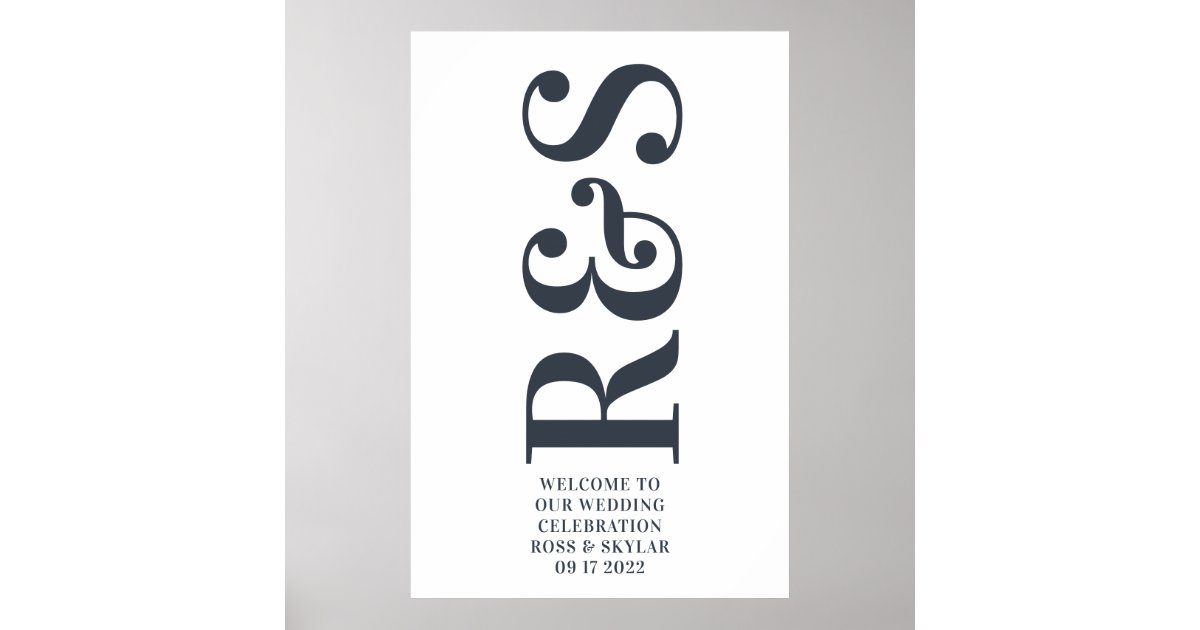 Big Monogram Modern Simple Poster | Zazzle