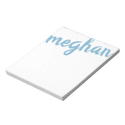 Big Name Light Blue Personalized Notepad | Zazzle