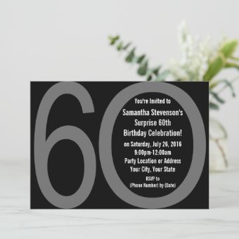 Big Numbers 6-0 60th Birthday Party Invitations | Zazzle
