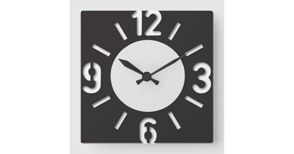 Big Numbers Stencil Wall Clock | Zazzle