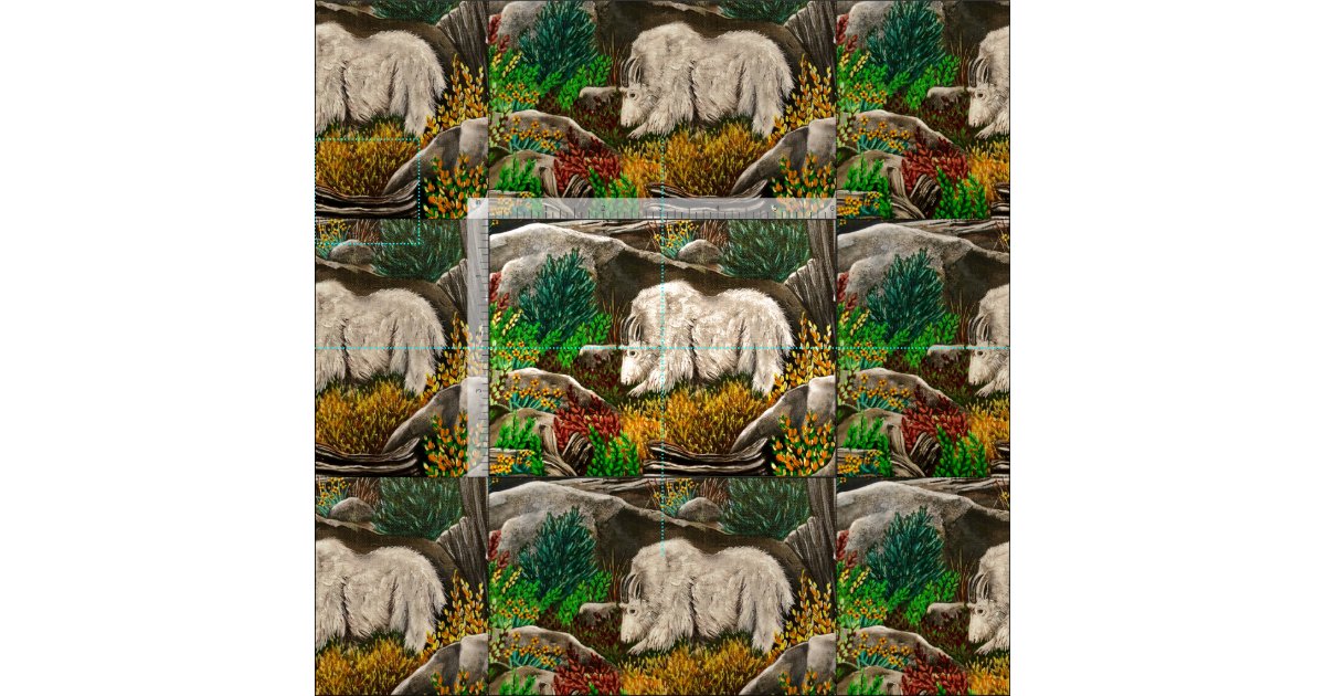 Big Old Mountain Goat Fabric | Zazzle