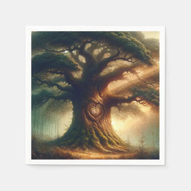Big Old Oak Tree Enchanted Rustic Forest Wedding Napkins | Zazzle