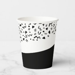 Big one Birthday 90s squiggle pattern paper cups | Zazzle