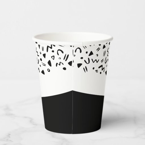 Big one Birthday 90s squiggle pattern paper cups | Zazzle