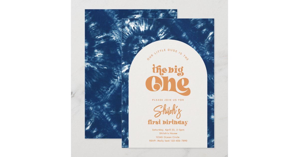Big One Birthday Invitation | Tie Dye Invitation | Zazzle