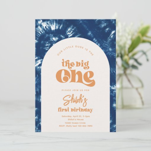 Big One Birthday Invitation | Tie Dye Invitation | Zazzle