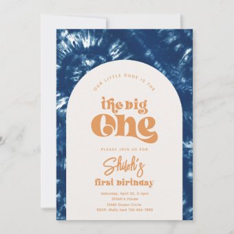 Big One Birthday Invitation | Tie Dye Invitation | Zazzle