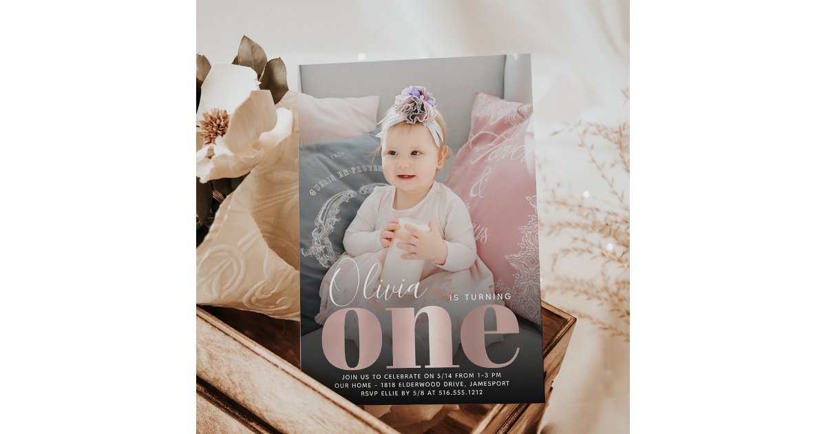 Big One | First Birthday Party Photo Invitation | Zazzle