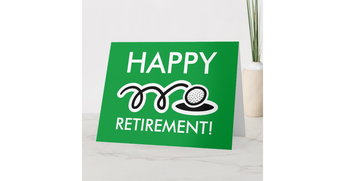Big oversized retirement card for golf enthusiasts | Zazzle