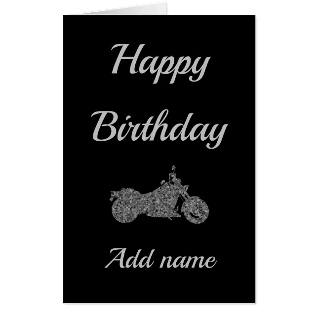 Big personalised happy birthday motorcycle card | Zazzle