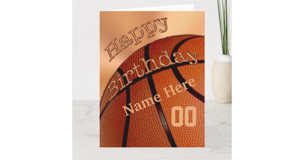 BIG Personalized Happy Birthday Basketball Cards | Zazzle