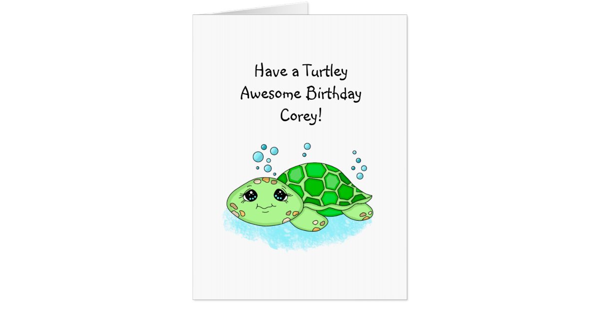 Big Personalized Turtle Birthday | Coloring Page Card | Zazzle