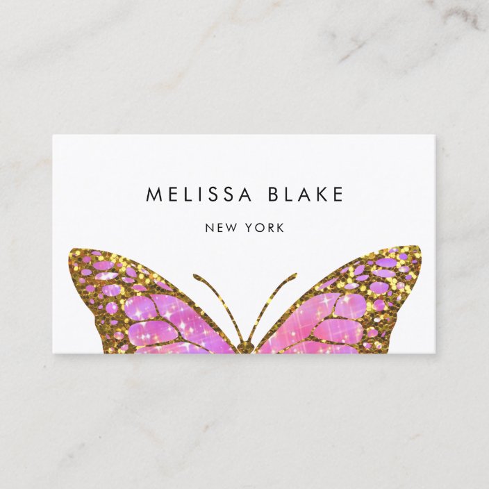 big pink butterfly business card | Zazzle.com
