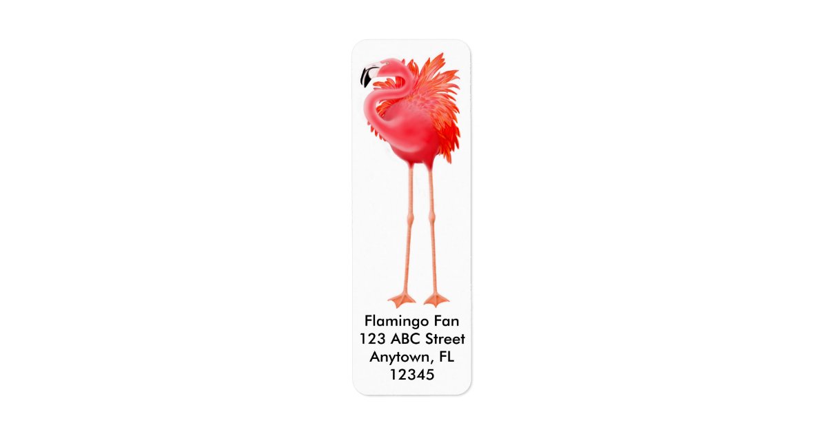 Big Pink Flamingo Label | Zazzle