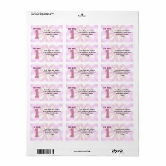 Big Pink Number One, Girl's First Birthday Label | Zazzle