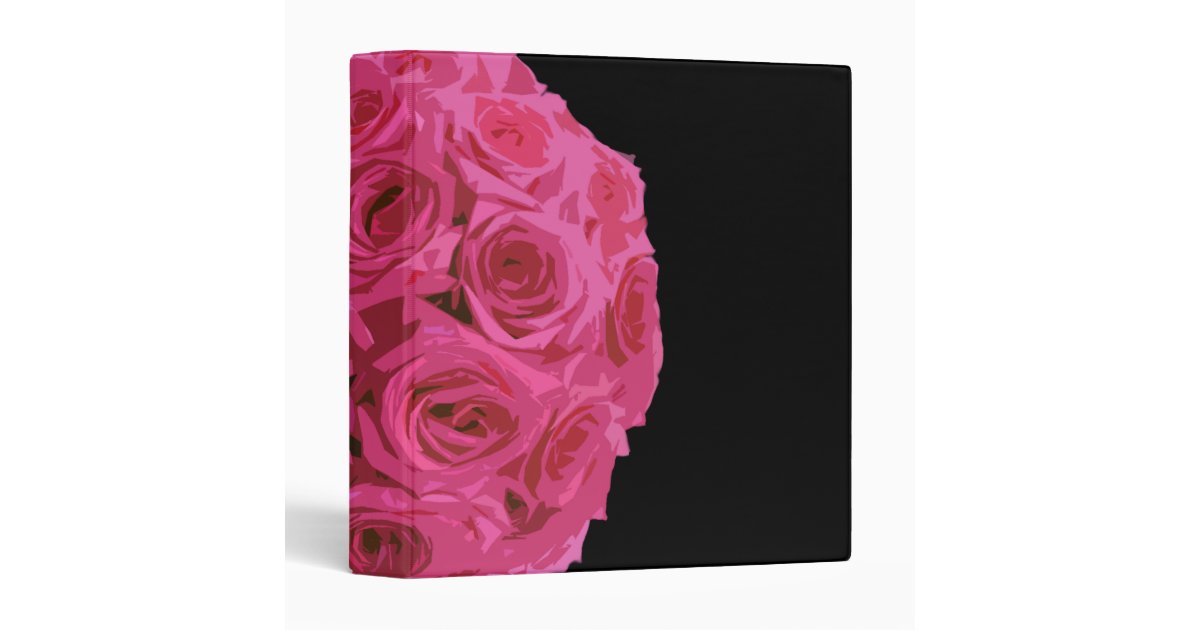 Big Pink Rose Bouquet Binder | Zazzle